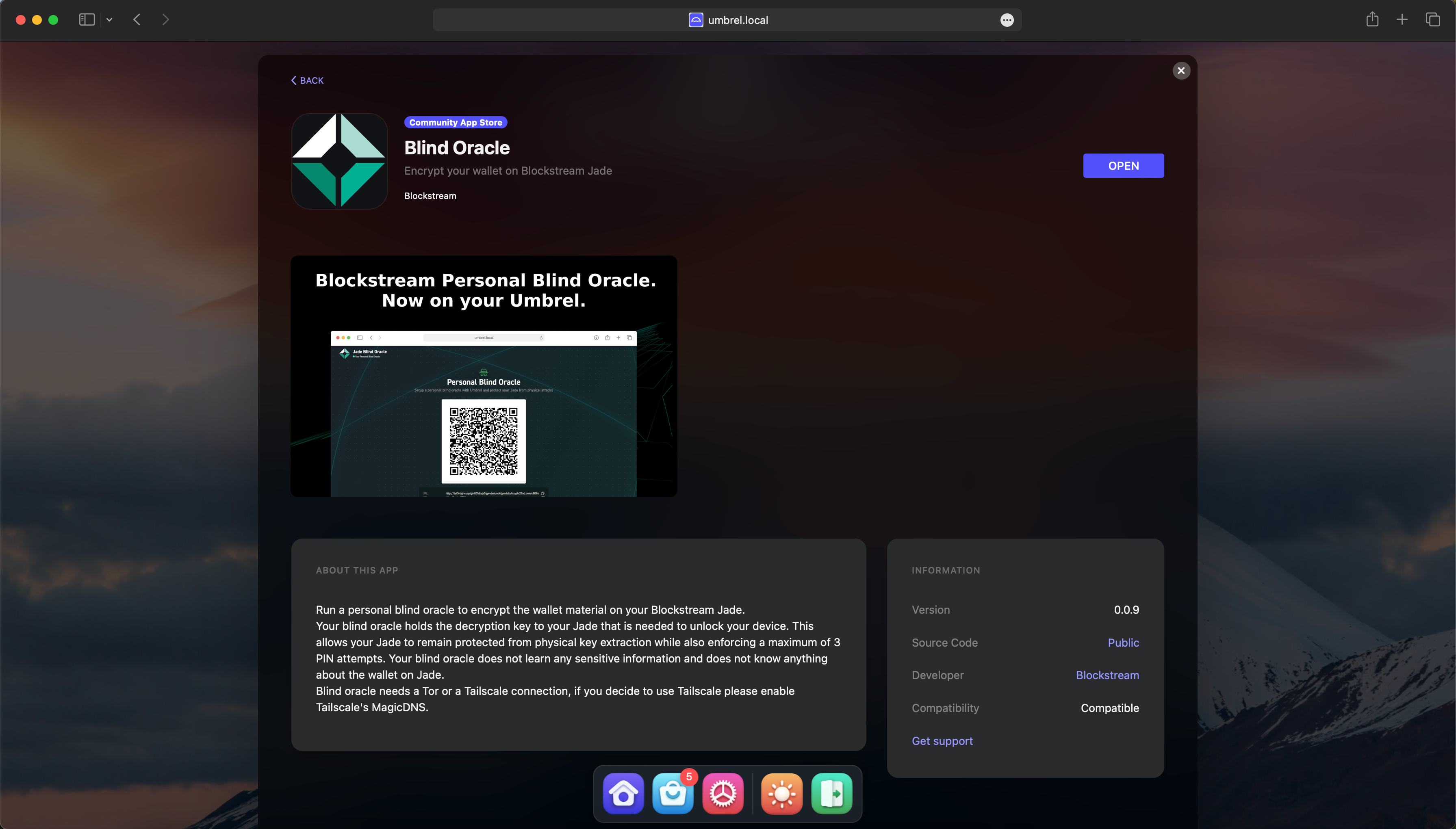 Set up a personal blind oracle with Umbrel – Blockstream Help Center