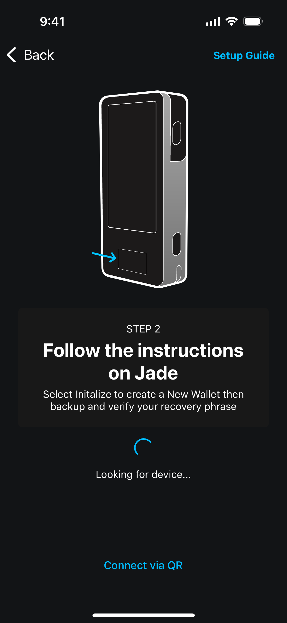 Connect Jade to a companion app – Blockstream Help Center